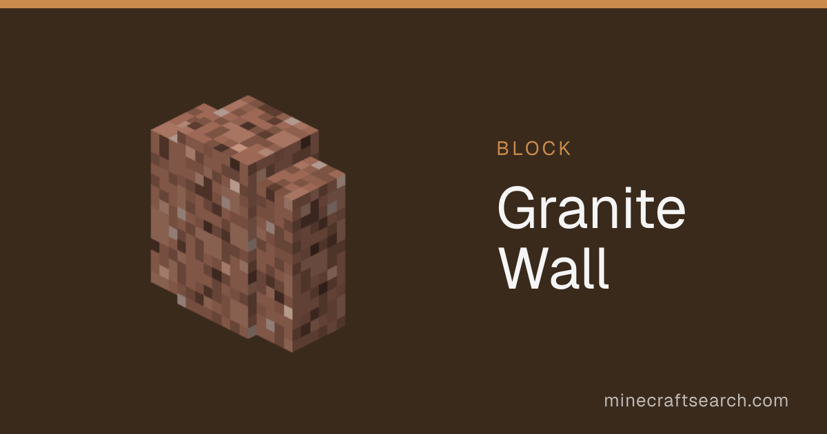 Muro de granito en Minecraft: receta e ideas de construcción