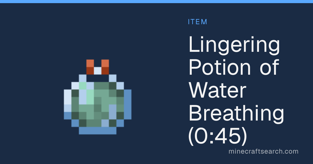 Potion de respiration aquatique persistante (0:45)
