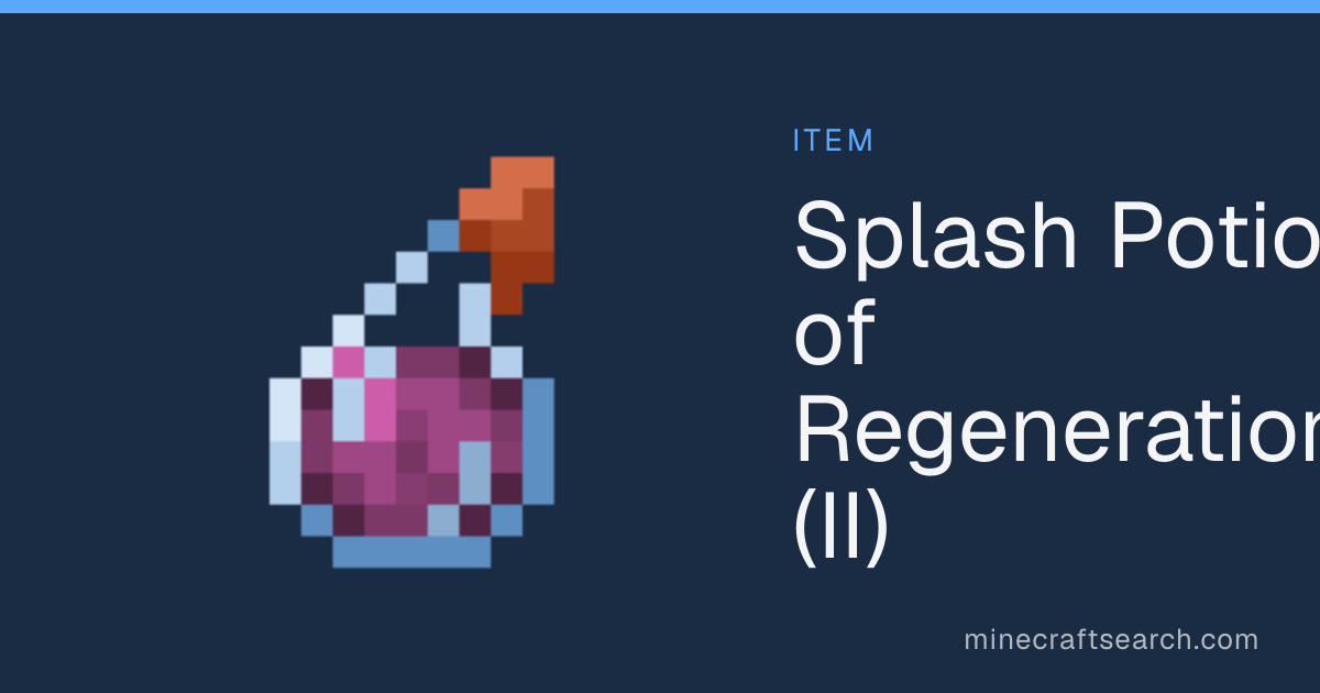 Poção Arremessável de Regeneração (II) in Minecraft